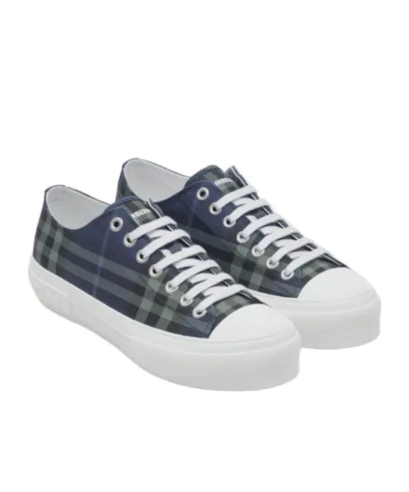 Burberry Checked Low-top Sneakers - Gray