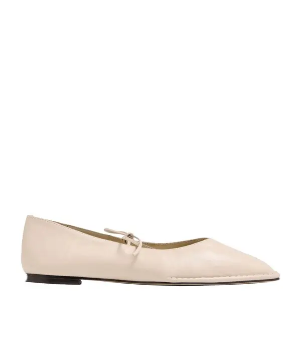 ALOHAS Lace-up Flat Shoes - Nude