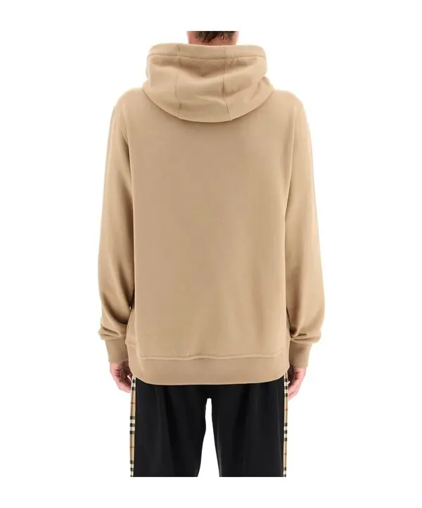Burberry Logo Detailed Drawstring Hoodie - Nude