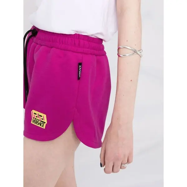 Versace Drawstring Casual Shorts With Logo Detail
