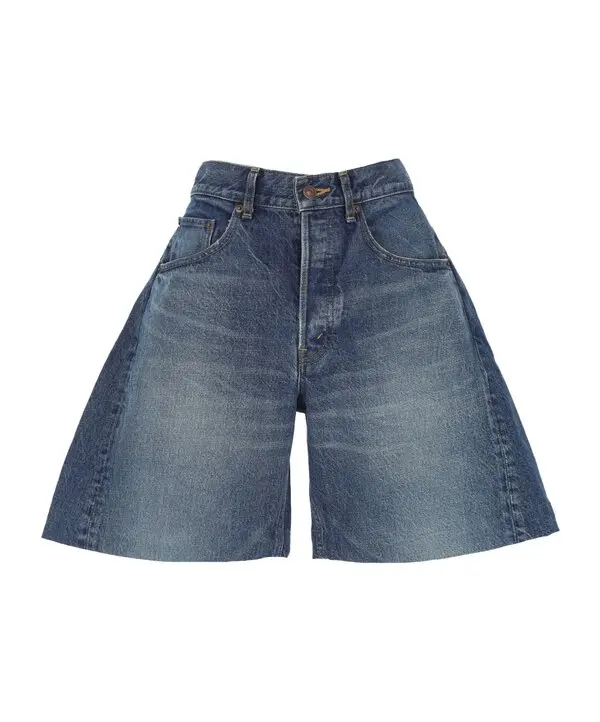Celine Denim Shorts With Belt Loops