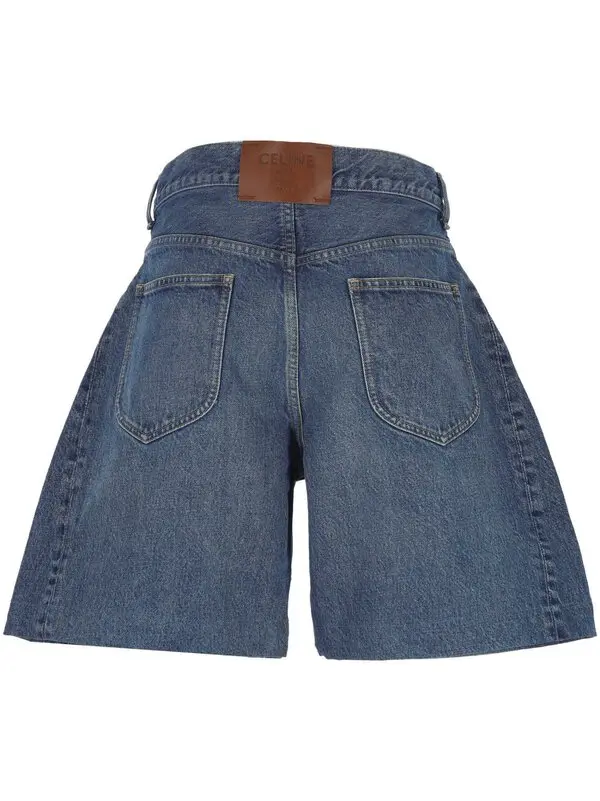 Celine Denim Shorts With Belt Loops - Blue