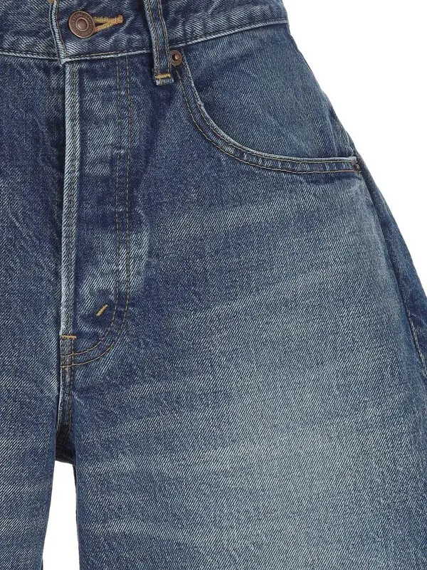 Celine Denim Shorts With Belt Loops - Blue