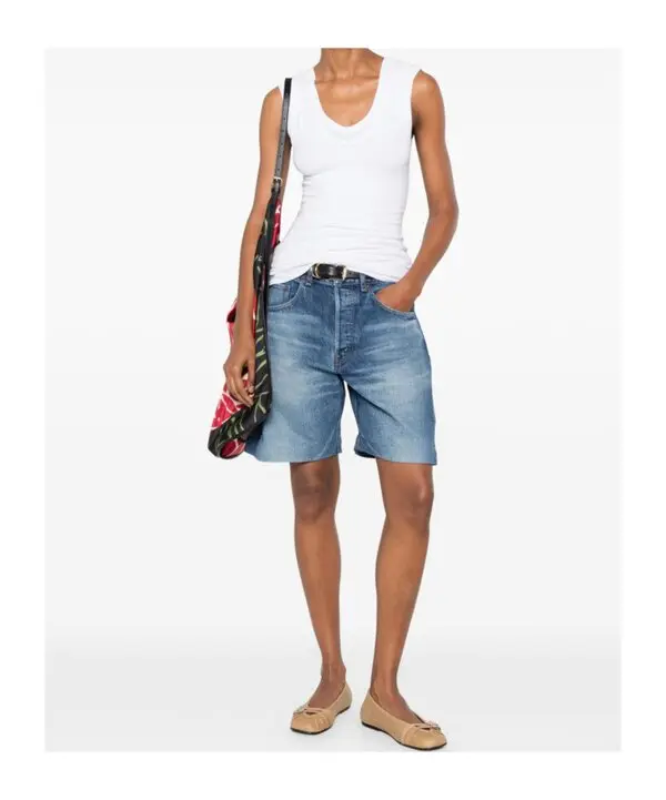 Celine Denim Shorts With Belt Loops - Blue