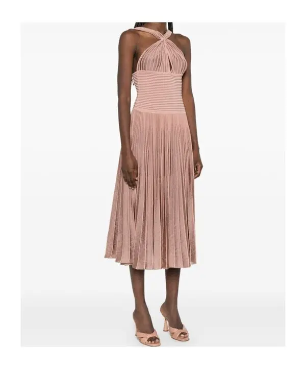ANTONINO VALENTI Sleeveless Pleated Dress - Nude