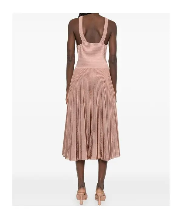 ANTONINO VALENTI Sleeveless Pleated Dress - Nude