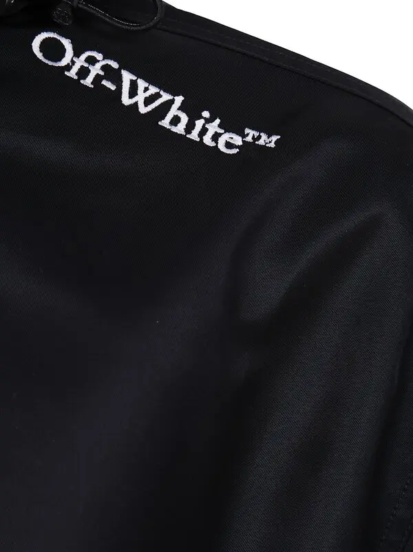Off-White Zip-up Hooded Logo Tape Jacket