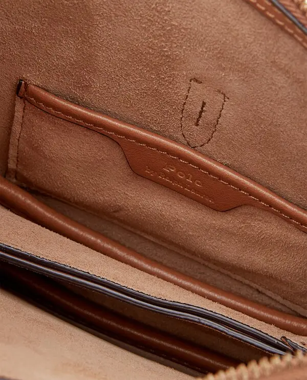 Polo Ralph Lauren Logo Plaque Zipped Mini Shoulder Bag - Brown