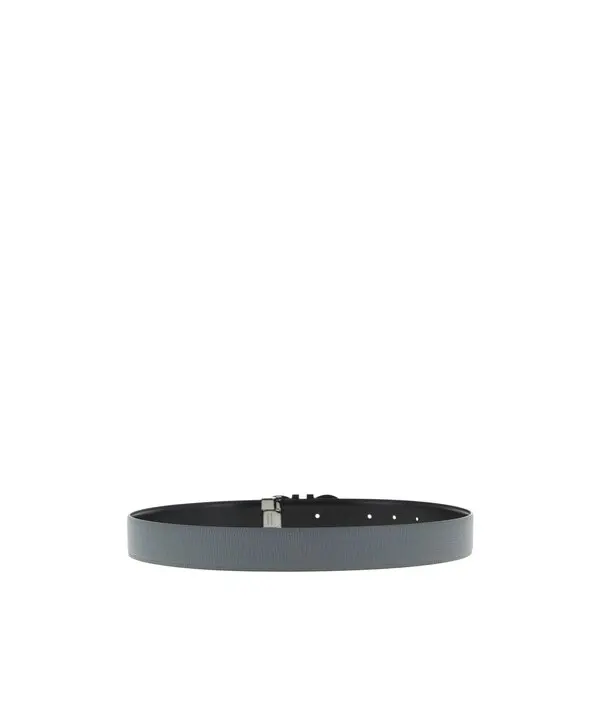 FERRAGAMO Gancini Reversible Belt - Gray