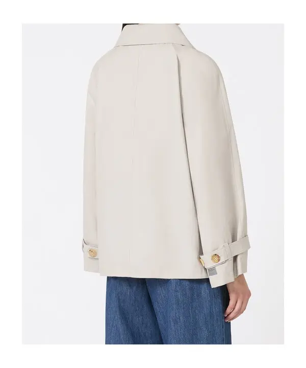 Max Mara Short Water-repellent Cotton Twill Trench Coat