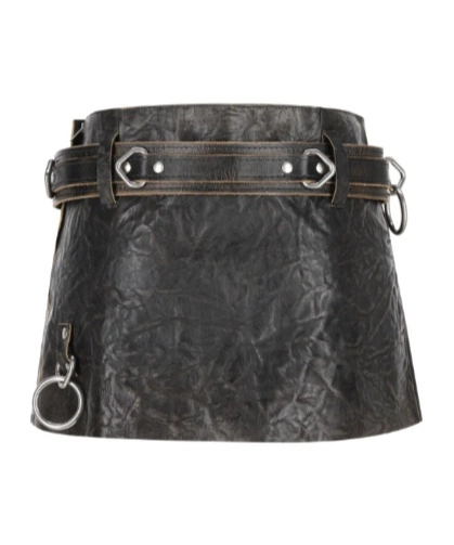 Prada Belted Leather Mini Skirt