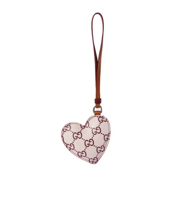 Gucci Heart-shaped Bag Charm - Pink