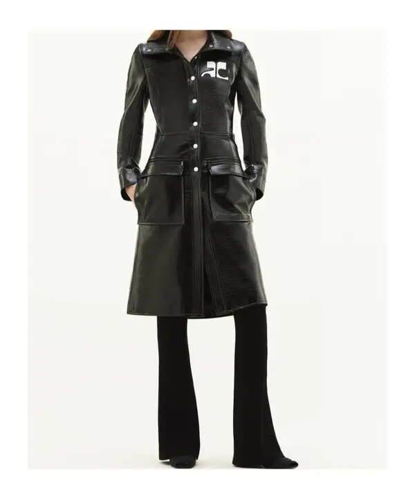 COURREGES Belted Midi Trench Coat