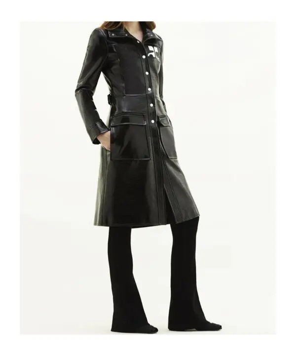 COURREGES Belted Midi Trench Coat