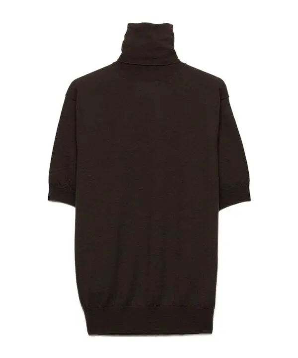 Prada Short-sleeve Turtleneck Jumper - Brown