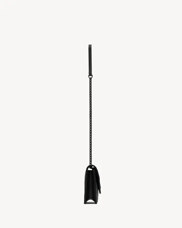 Saint Laurent Cassandre Envelope Chain Wallet - Black
