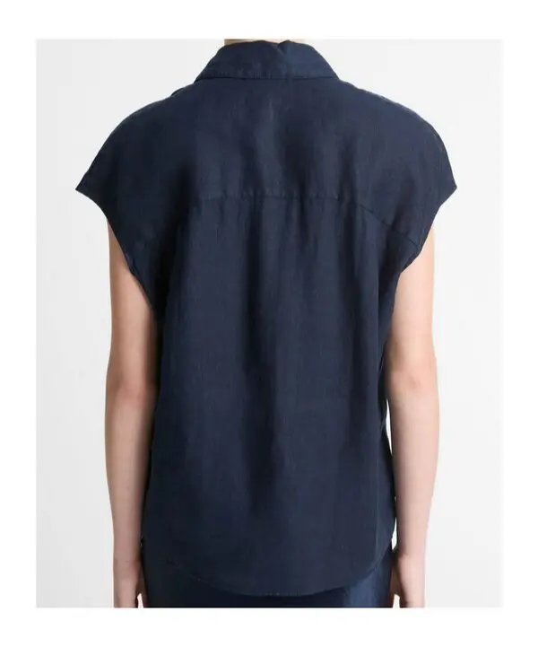 Vince Lapel Cap Sleeve Shirt