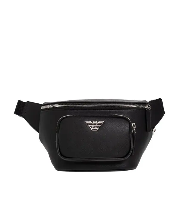Emporio Armani Logo Plaque Belt Bag - Black