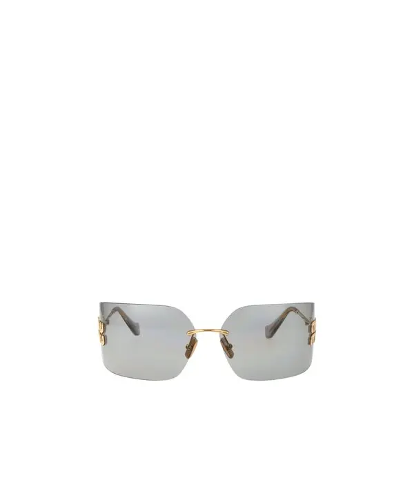 Miu Miu Rimless Monogrammed Sunglasses - Gray