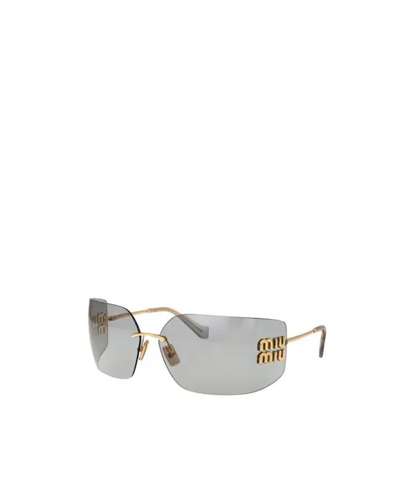 Miu Miu Rimless Monogrammed Sunglasses - Gray