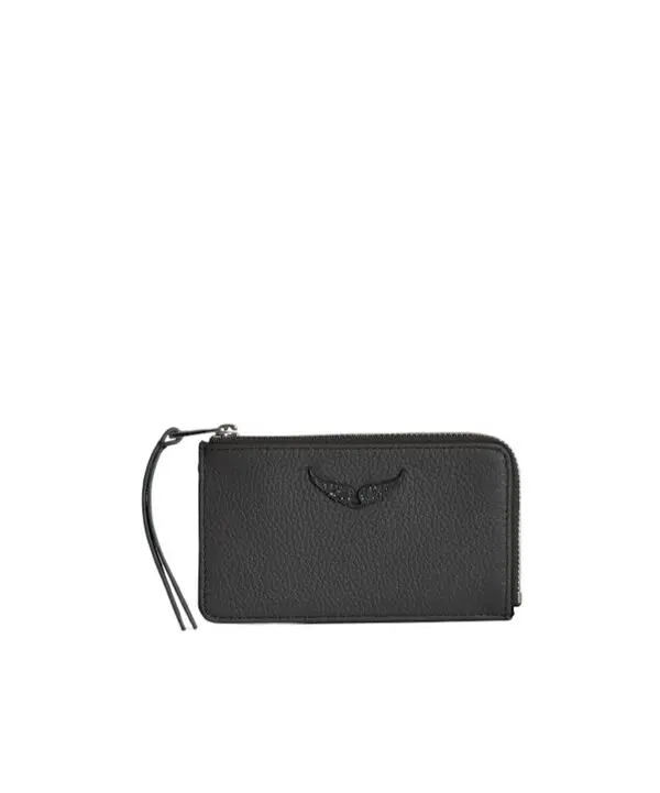 Zadig&Voltaire Wings-detail Top-zip Wallet - Black