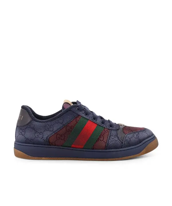 Gucci Screener Bi-color Gg Canvas Sneakers - Dark Blue