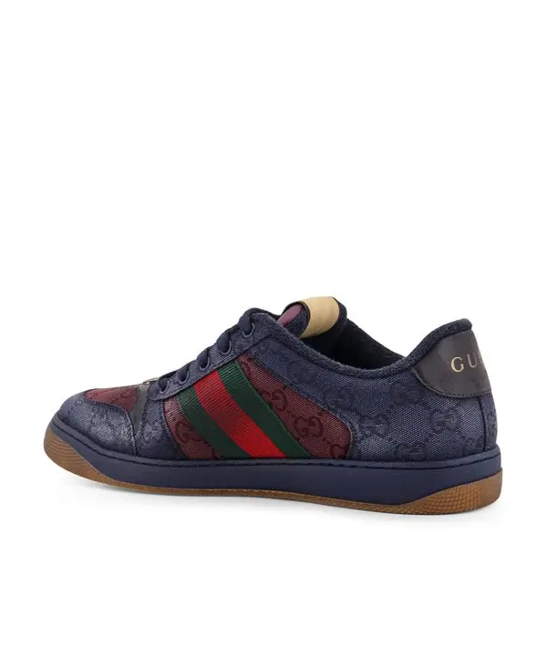 Gucci Screener Bi-color Gg Canvas Sneakers - Dark Blue