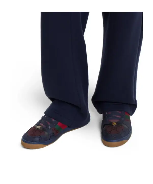 Gucci Screener Bi-color Gg Canvas Sneakers - Dark Blue