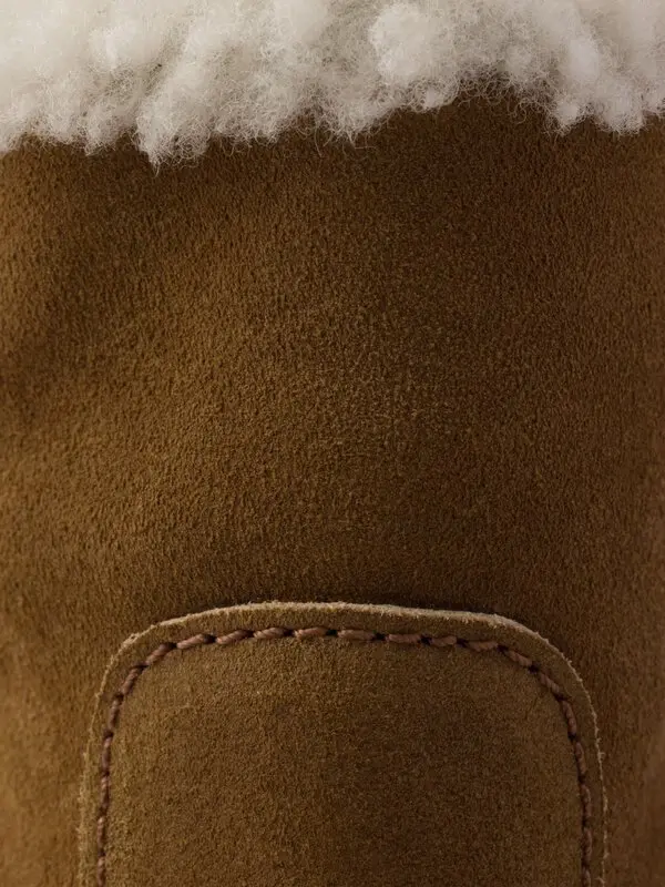 Prada Suede Shearling Lined Platform Boots