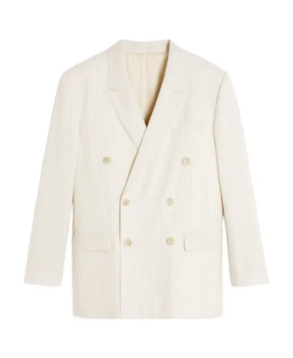 Celine Striped Wool Jacket - Ivory