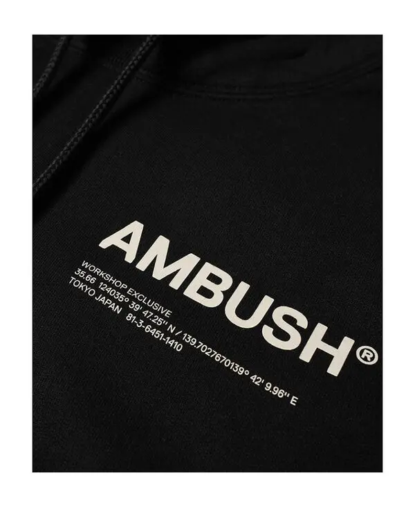 AMBUSH Logo-print Cotton Hoodie - Black