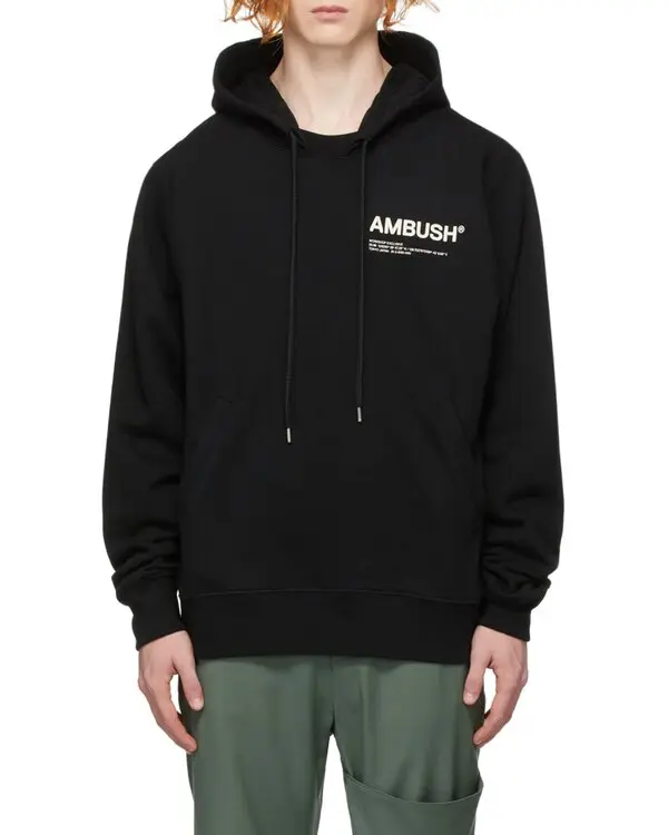 AMBUSH Logo-print Cotton Hoodie - Black