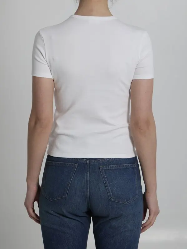 Celine Triomphe T-shirt In Ribbed Cotton Jersey