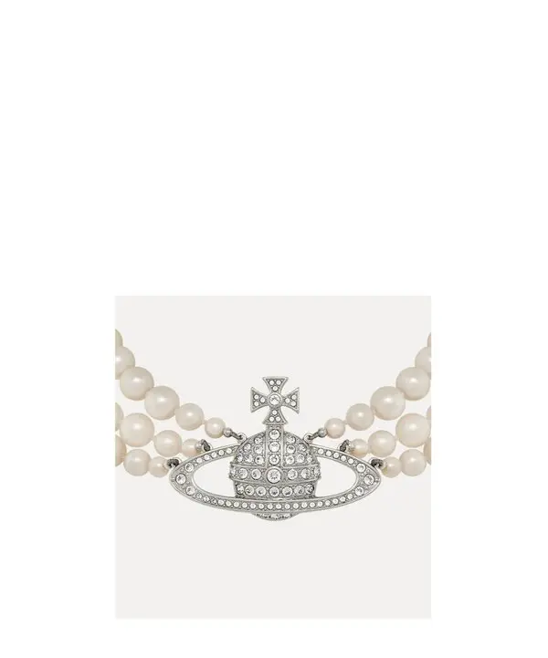 VIVIENNE WESTWOOD Three Row Pearl Necklace With Orb Pendant