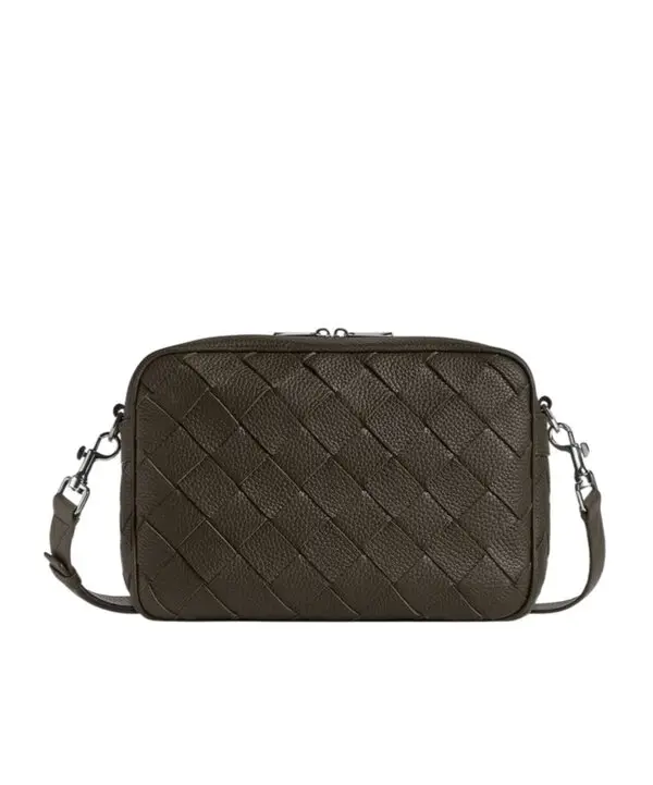 Bottega Veneta Intrecciato Medium Shoulder Bag - Khaki
