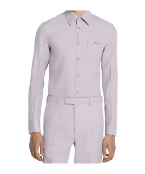 Gucci Gabardine Collared Long-sleeve Shirt - Lavender