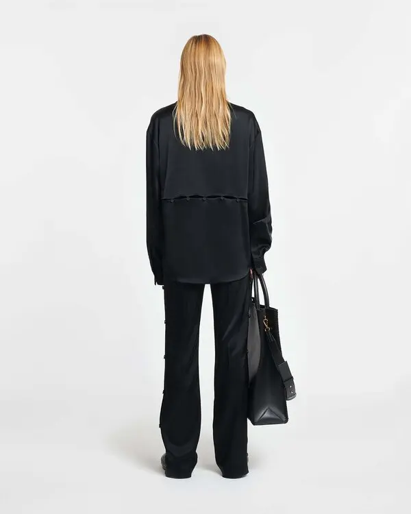 Nanushka Felina Straight-leg Satin Trousers - Black
