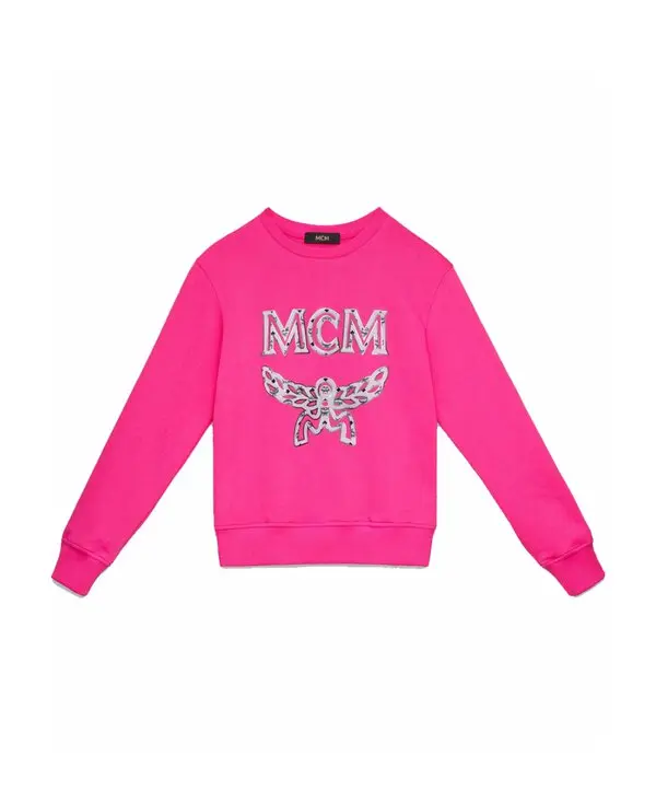 Mcm Round Neck Logo Pullover - Pink
