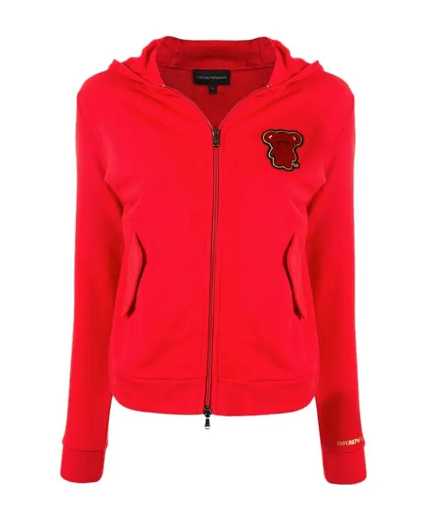 Emporio Armani Logo Hooded Zip-up Casual Coat