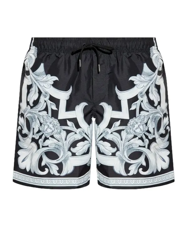 Versace Barocco Print Swim Shorts - Black