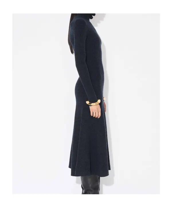 Alaïa Tweed Knitted High-neck Dress
