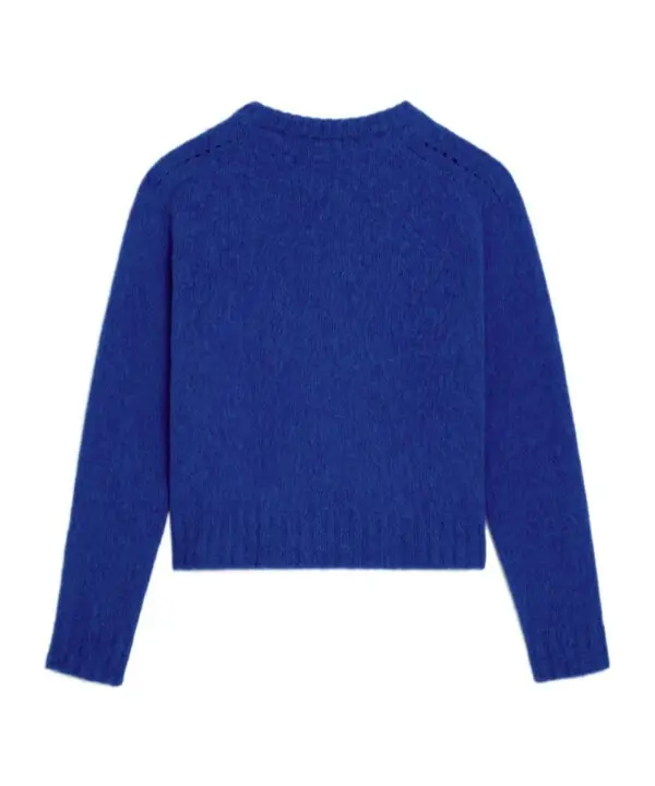 Celine Shetland Wool Crewneck Sweater With Triomphe Embroidery - Blue