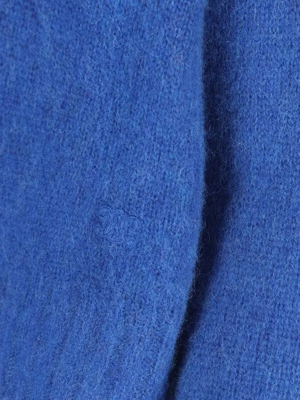 Celine Shetland Wool Crewneck Sweater With Triomphe Embroidery - Blue