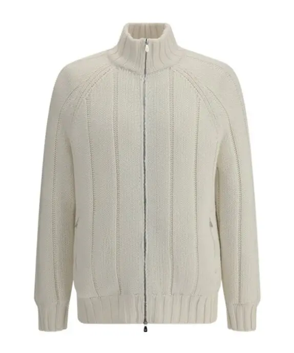 Brunello Cucinelli Zip-up Ribbed-knit Jacket - Gray
