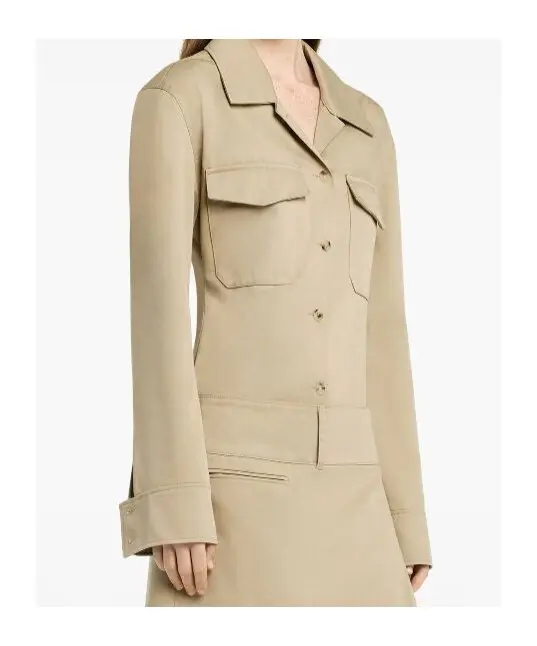 COURREGES Cotton Shirt With Asymmetrical Hem