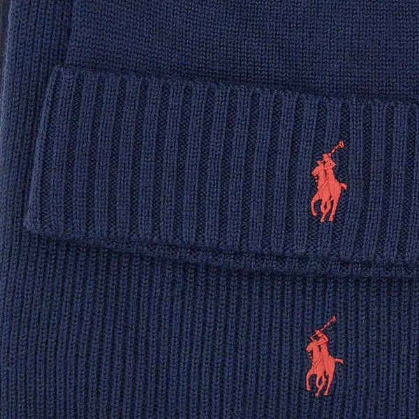 Ralph Lauren Polo Pony Motif Scarf And Beanie Set