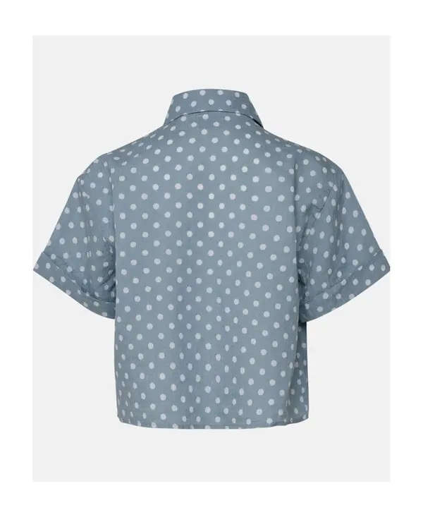 Aspesi Polka Dot Print Cropped Shirt - Gray