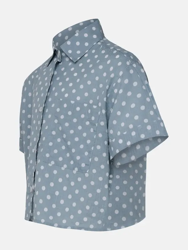 Aspesi Polka Dot Print Cropped Shirt - Gray