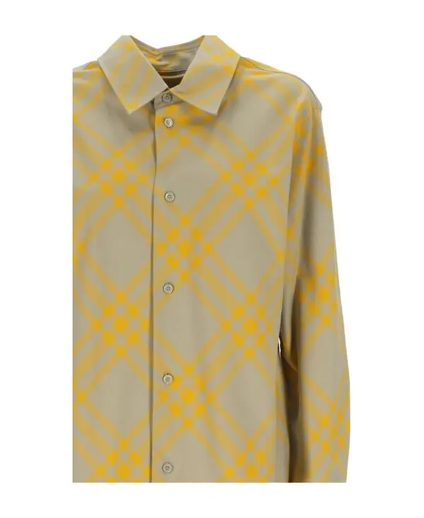 Burberry Checked Collared Long-sleeve Shirt