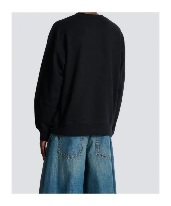 Balmain Cotton Sweatshirt With Pb Embroidery